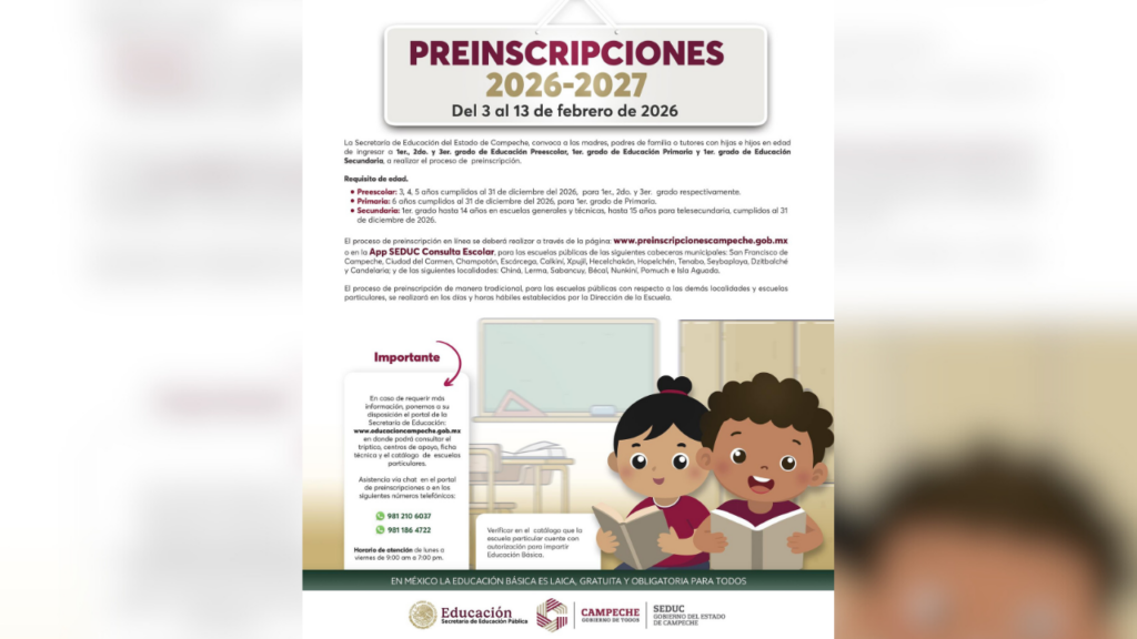 SEDUC ABRE PROCESO DE PREINSCRIPCIONES 2026-2027 PARA EDUCACIÓN BÁSICA ...
